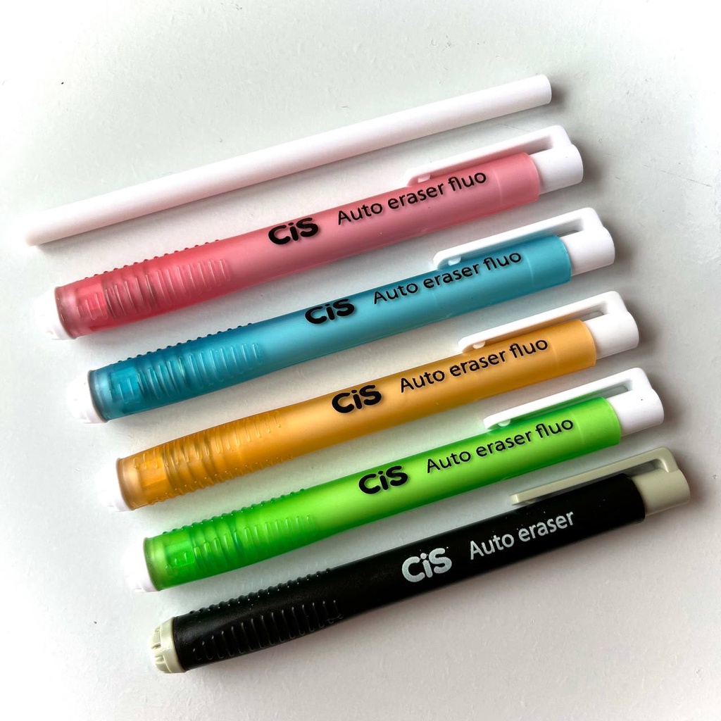Caneta Borracha Auto Eraser Fluo CiS - Unidade ou Refil | Shopee Brasil