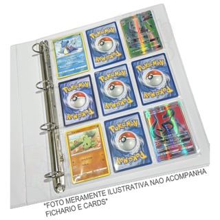 Kit 5 Folhas de Fichário Porta Cards Cartas Pokémon Magic Yugioh Kpop ...