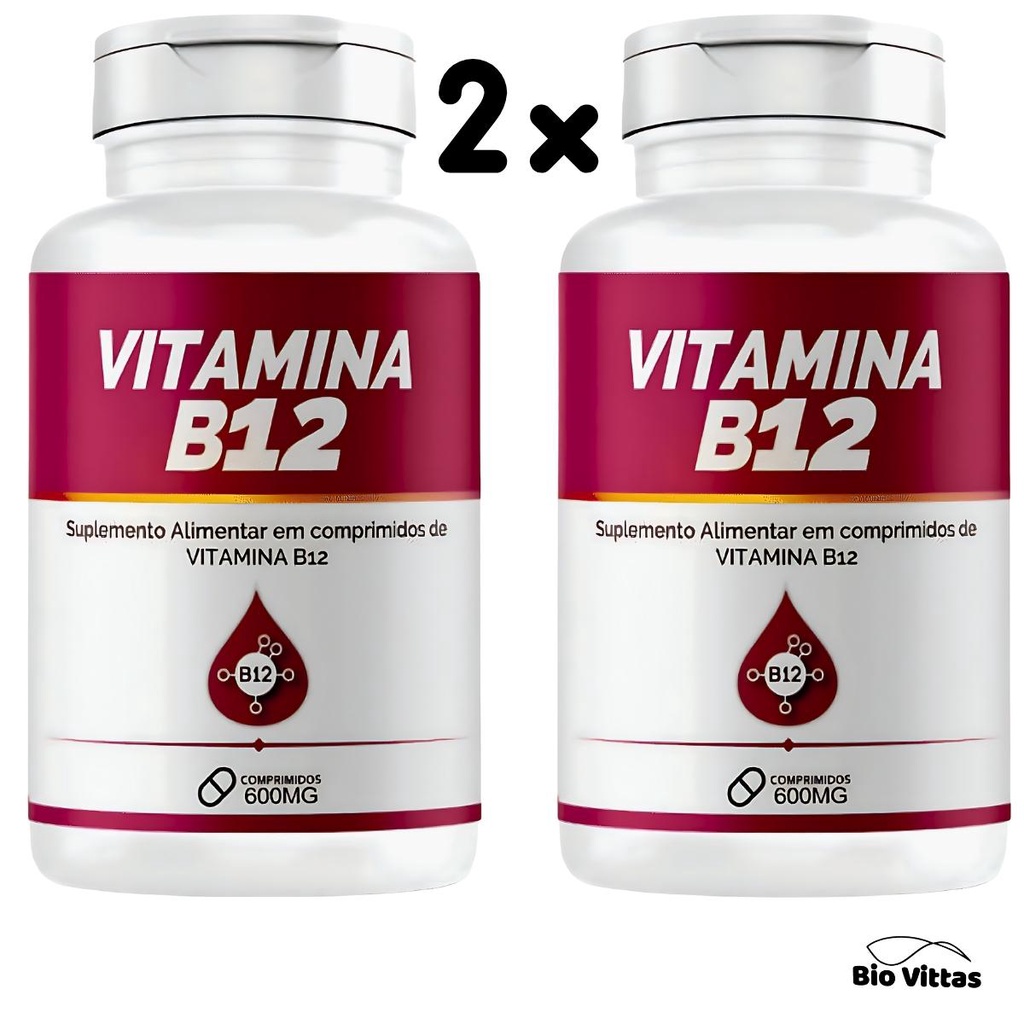 Kit 2x Vitamina B12 (60 Comprimidos / Biovittas ) | Shopee Brasil