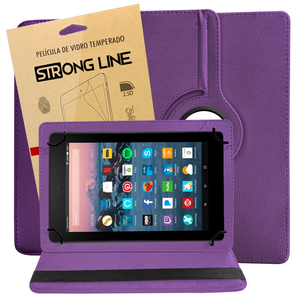 Capa Capinha Tablet Amazon Fire 7 Tela 7 Polegadas Giratória Anti ...