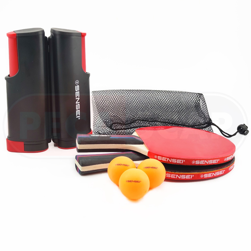 Kit Ping Pong Profissional Sensei: Raquete, Rede e Bolinhas de Alta ...