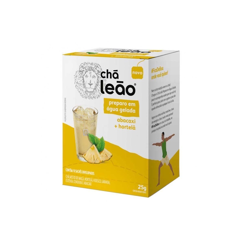 Cha Leao Cold Brew Abacaxi E Hortela 10 Saquinhos | Shopee Brasil