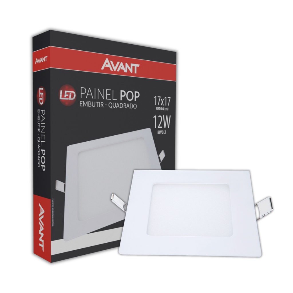 Kit 5 Painel Plafon 12w Led Quadrado Embutir 17x17 Branco Frio | Shopee ...
