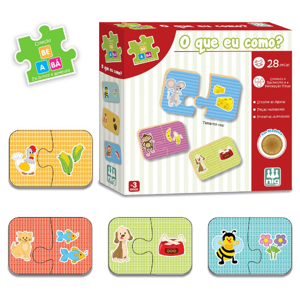 Jogo Educativo De Encaixar Oque Eu Como? Brinquedo Quebra Cabeça De ...