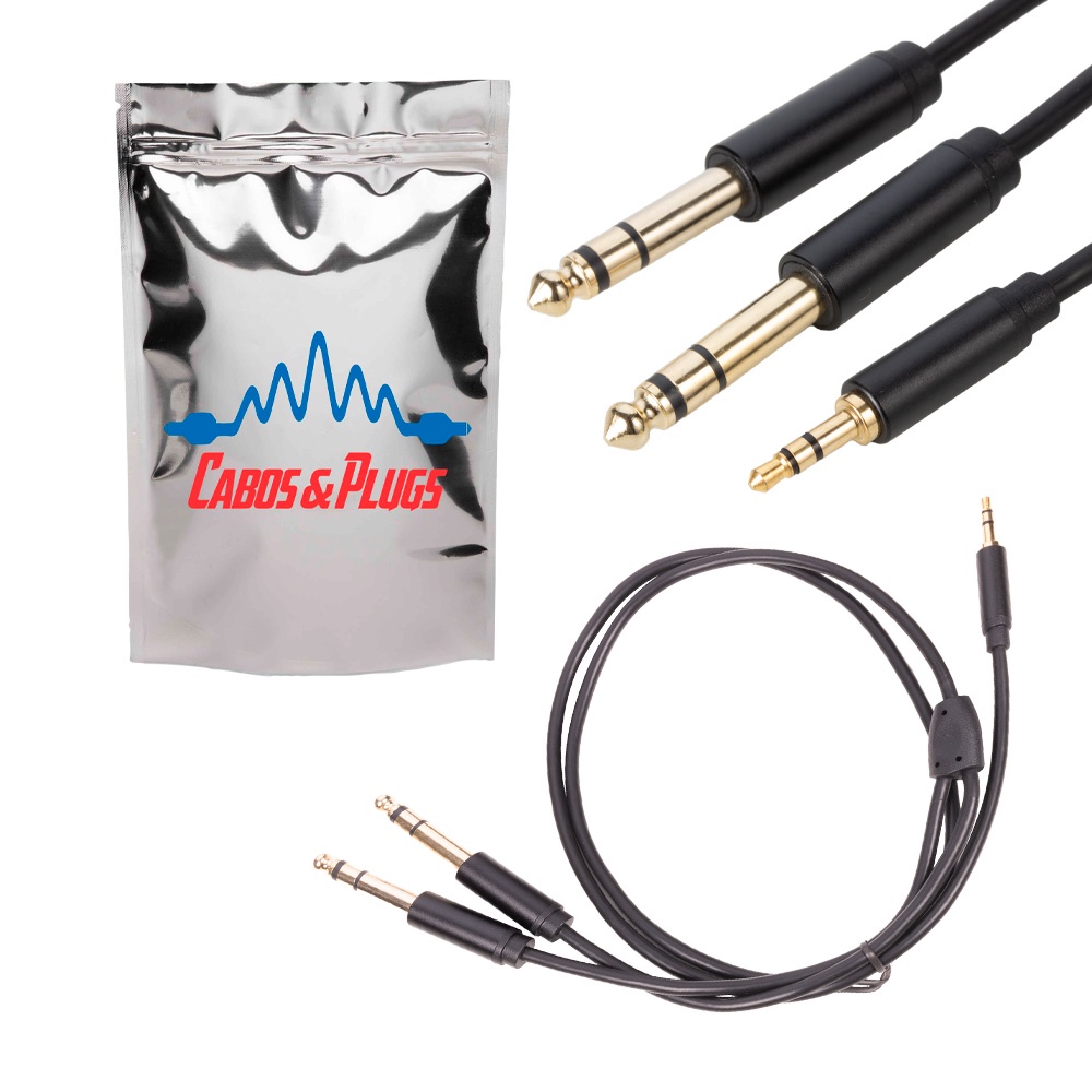 Cabo P2 3.5mm - 2 x 6.35mm P10 Stereo TRS Balanceado - Cabos & Plugs ...