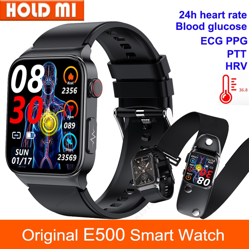 E500 Glicose No Sangue Smartwatch Eletrocardiograma Temperatura Monitoramento Do Sono De ...
