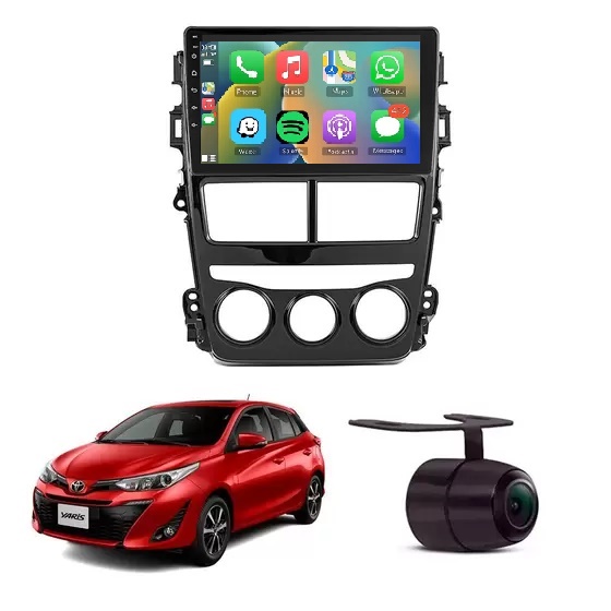 Kit Multimídia Yaris Ar Analogico FM USB Bt CarPlay AndroidAuto 9 Pol - T150 | Shopee Brasil