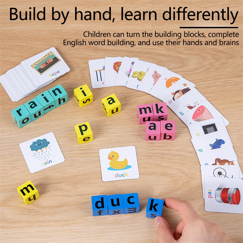 Montessori Ensinando Ajudas Construindo Blocos Ortográficos Jogo De ...