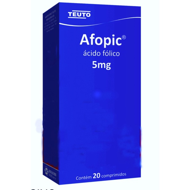Vitamina B9 Afopic ácido fólico 5mg saunde para cabelo pele e unha ...