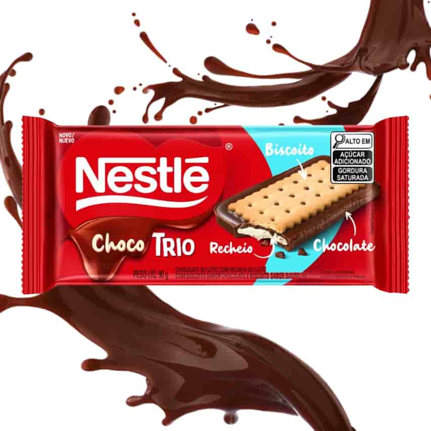 Choco Nestlé Chocolate ao Leite Chocotrio 90g | Shopee Brasil