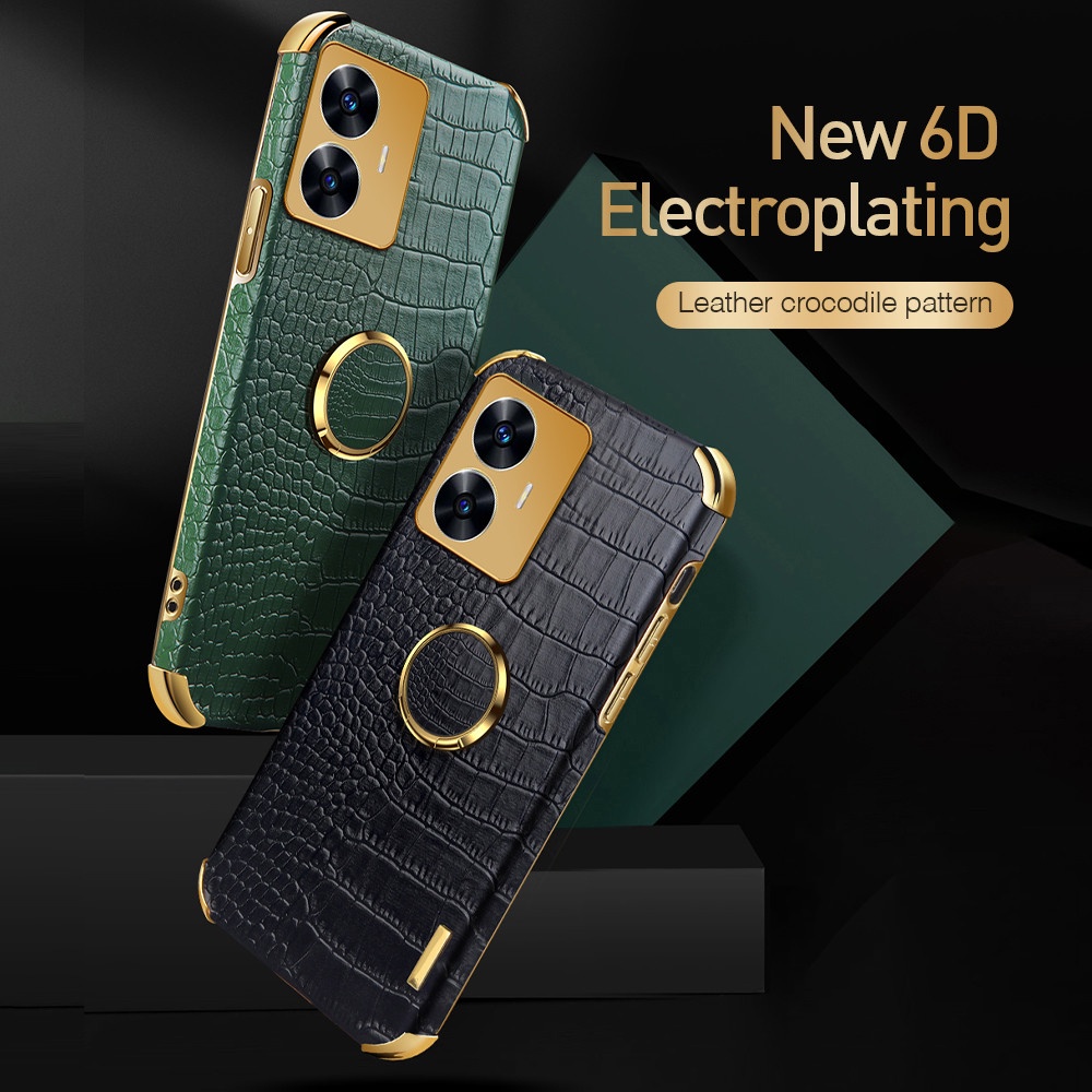 Para Realme C55 Case Carro Porta-Anel Magnético Couro Coque RealmeC55 ...