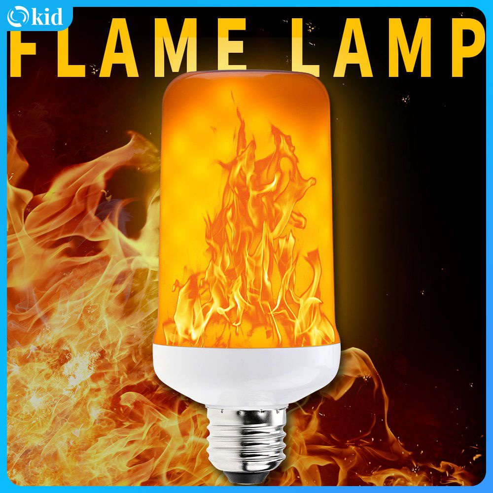 1Pc 4 Modos Lâmpada Natural De Efeito De Chama LED 9W Simular Flicker ...