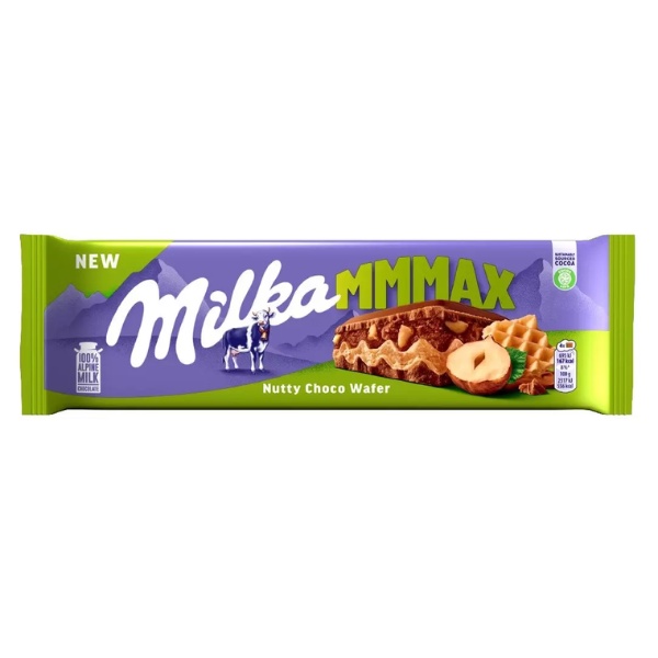 Milka Chocolate Nutty Choco Waffer Barra Grande 270g | Shopee Brasil