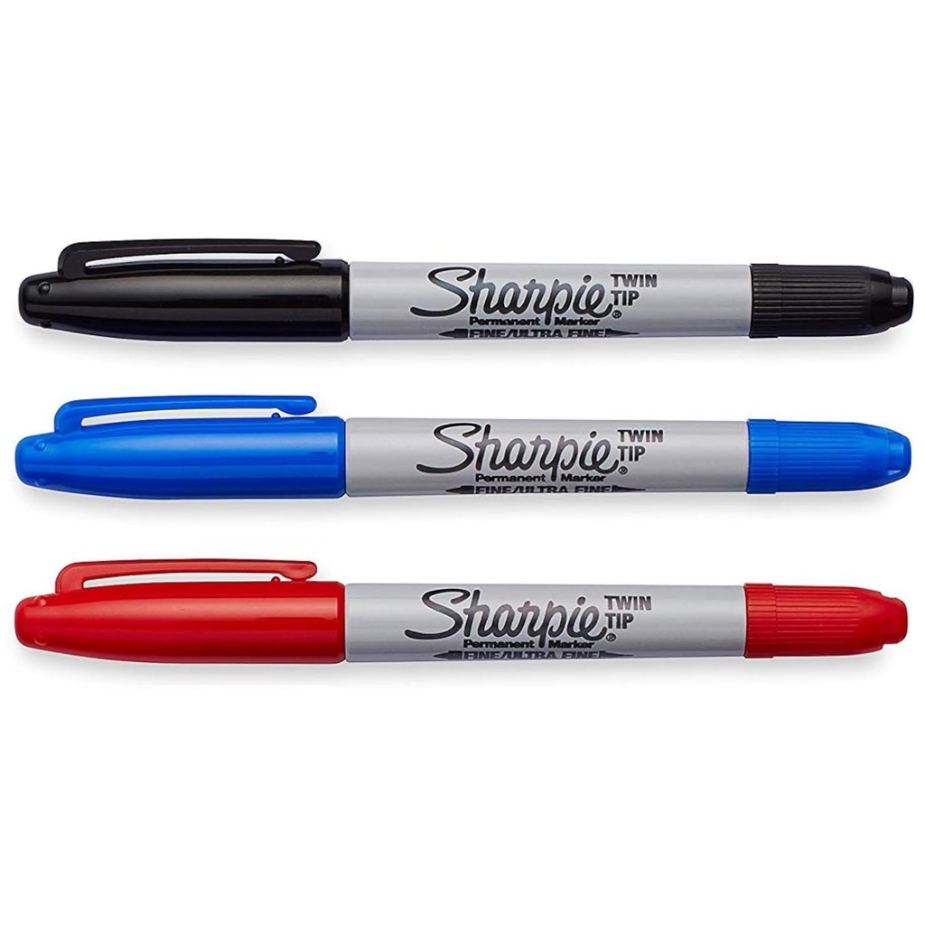 Caneta Marcador Permanente Sharpie Ponta Dupla 3 Cores | Shopee Brasil