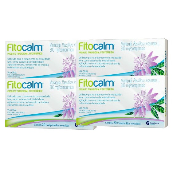 Kit 4 Caixas Fitocalm 20 Comprimidos - Catarinense Pharma | Shopee Brasil