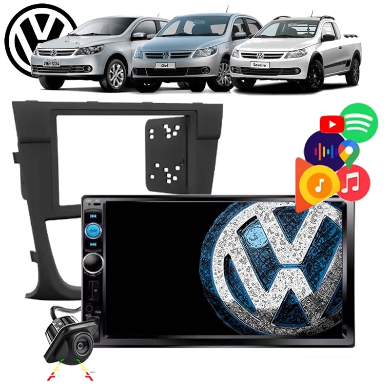 Central Multimídia Mp5 2 Din Gol Voyage Saveiro G5 Camera Ré | Shopee Brasil