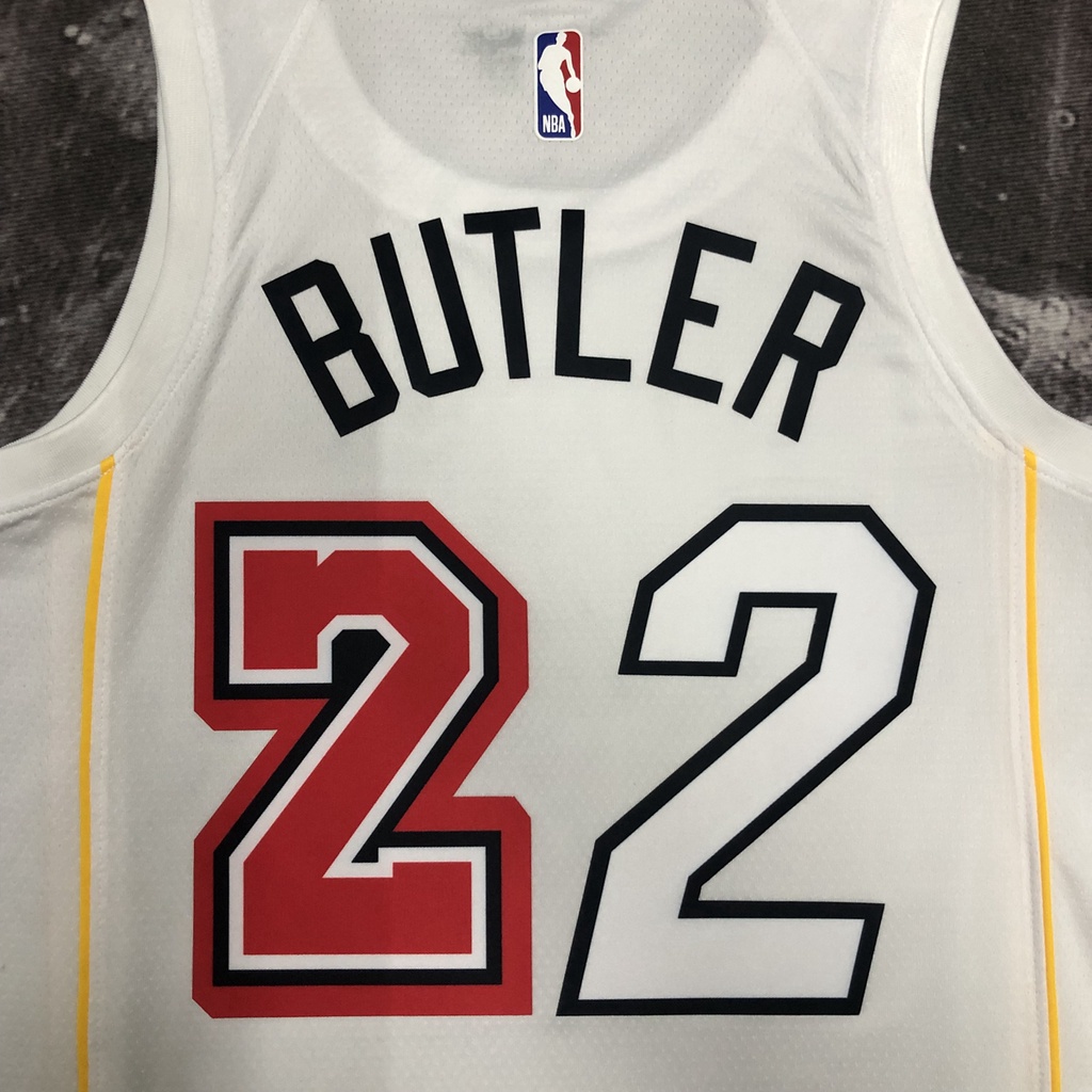 Camisa masculina c4kr Miami Heat Jimmy Butler 2023 basquete branco ...