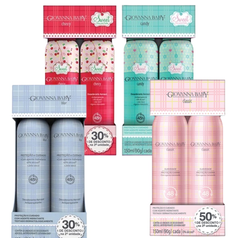 Kit Desodorante Giovanna Baby Aerosol 150ml - 2 Und | Shopee Brasil