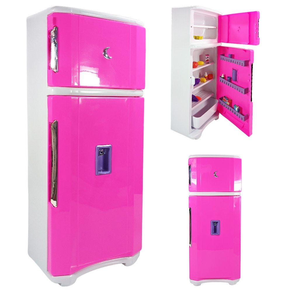 Geladeira De Brinquedo Infantil Grande Duplex 2 Portas Rosa | Shopee Brasil