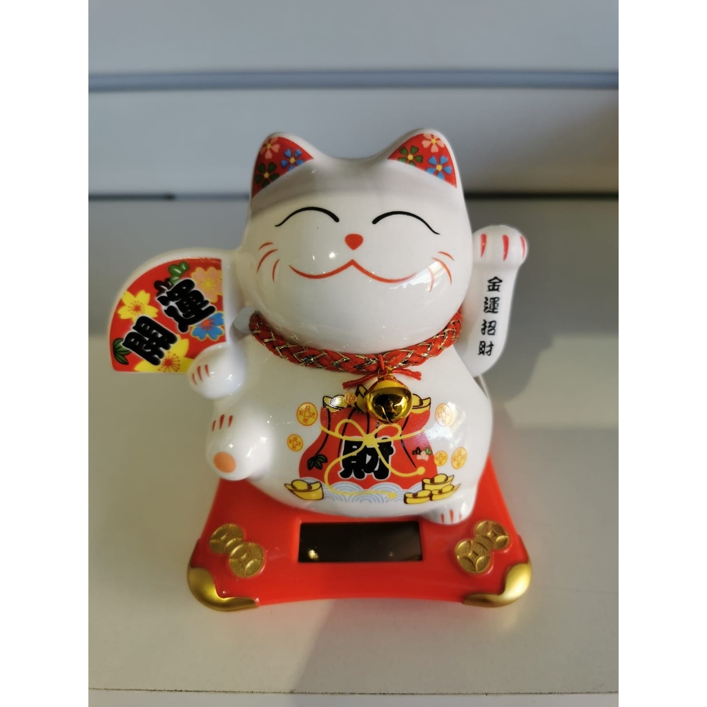 Gato da sorte japonês maneki neko automático de luz solar japonês ...