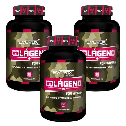 Kit 3x Colágeno Woman 60 Tablets Evorox Nutrition | Shopee Brasil