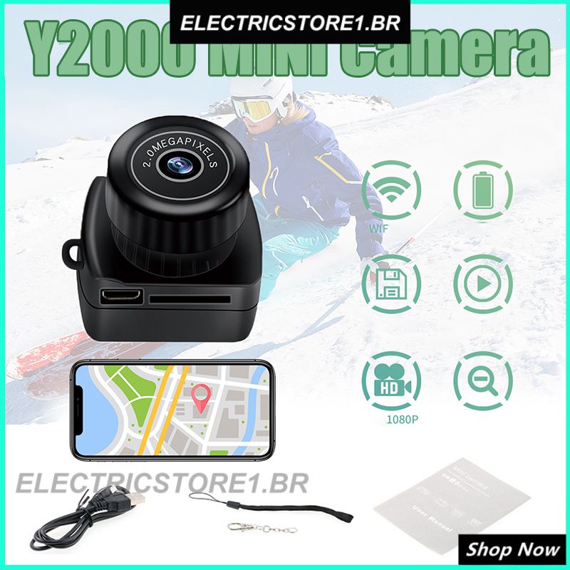 Y2000 Mini Filmadora Portátil Micro Câmera Esportiva Hd Video Audio ...