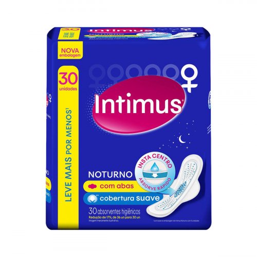 Absorvente Diário com Abas Suave Intimus Noturno 30 Unidades | Shopee ...