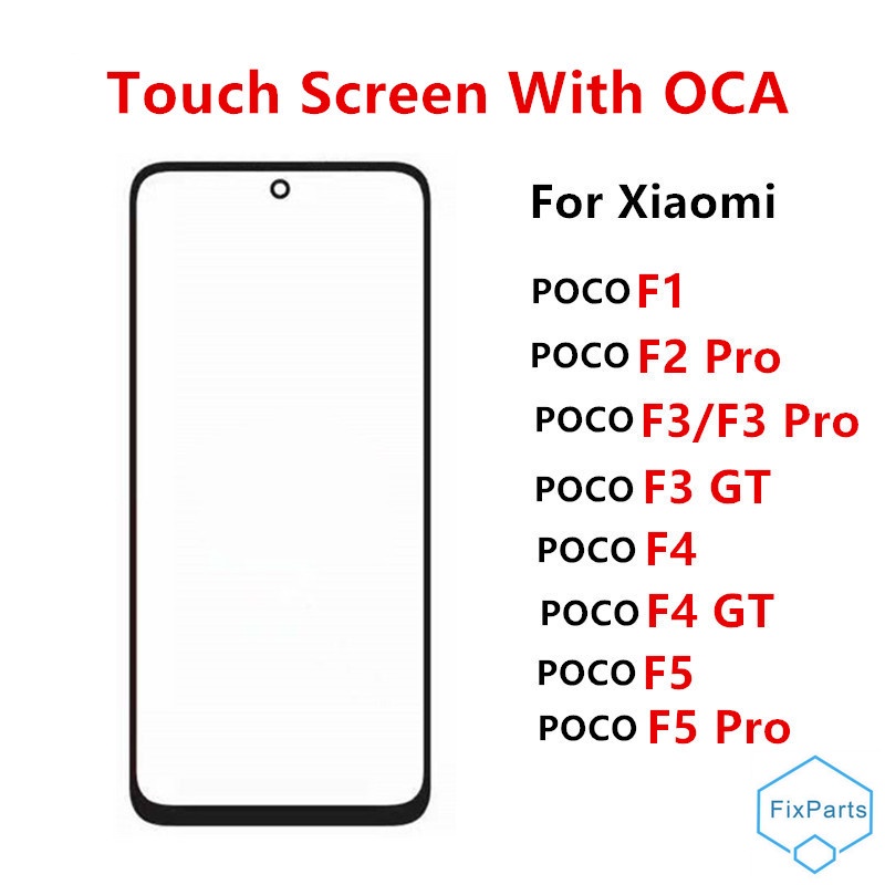 Vidro Externo Para Xiaomi POCO F5 Pro F4 F3 GT F2 F1 Tela Táctil Painel Frontal Reparo Display ...
