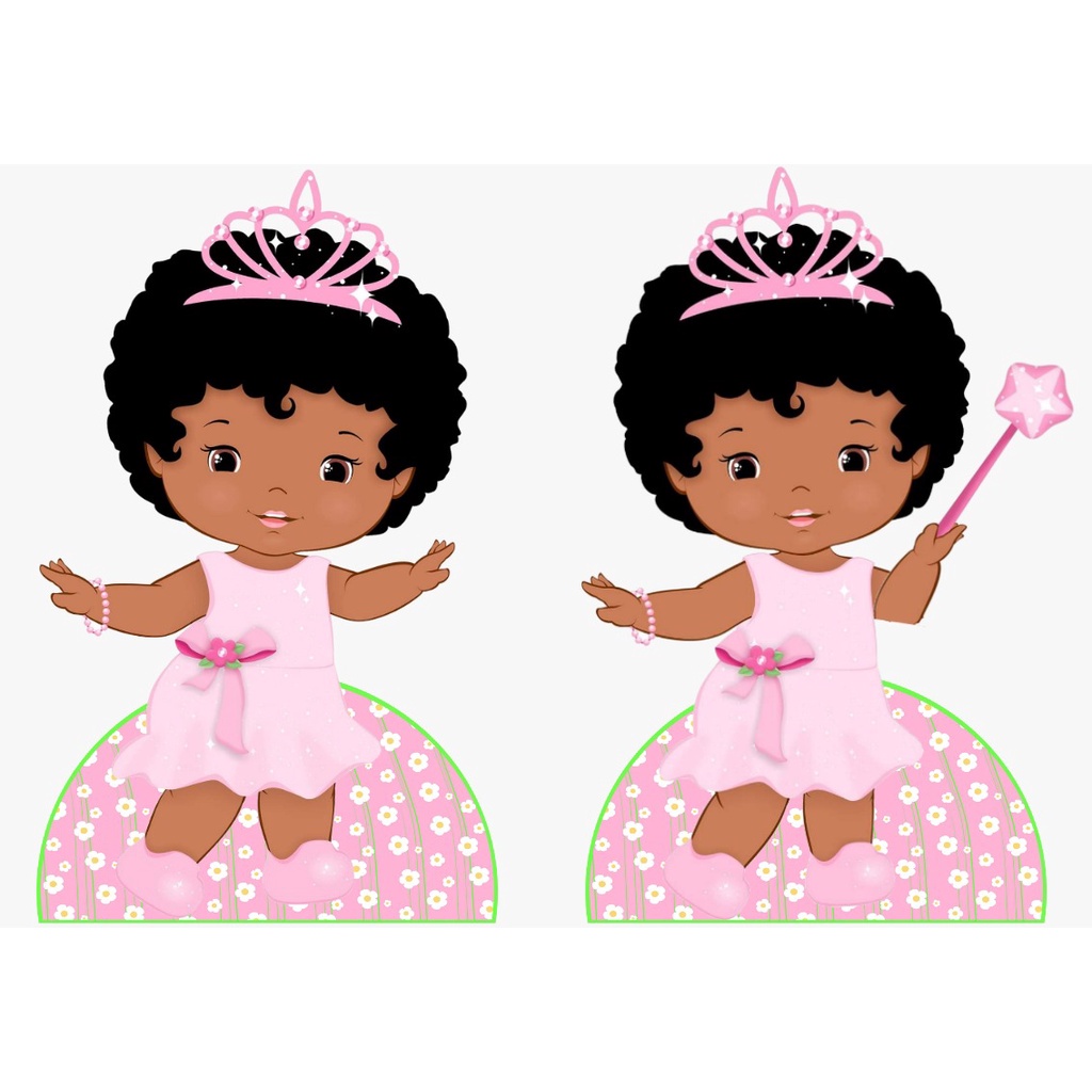 menina morena baby kit decoração de festa infantil 4 display de mesa ...