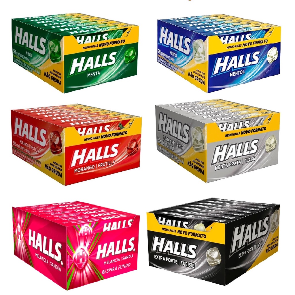 Bala Drop Halls Caixa Display Com 21 Unidades Sabores Variados | Shopee ...