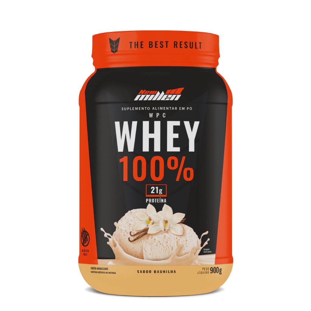 Whey 3 Nitro Pote de 900G New Millen Suplemento Escolha o Sabor | Shopee Brasil