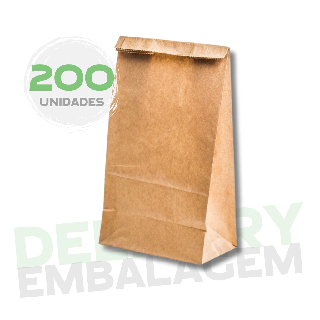 Sacos Papel Kraft Papel Pardo Para Embalagem Delivery 22x14x32 200 ...