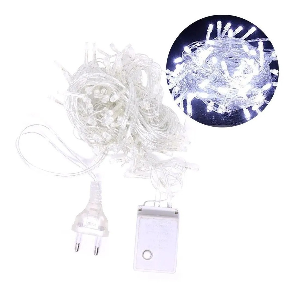 Pisca Pisca Led Natal 100 Leds 9,5 10 Metros 220V Colorido Luz Forte ...