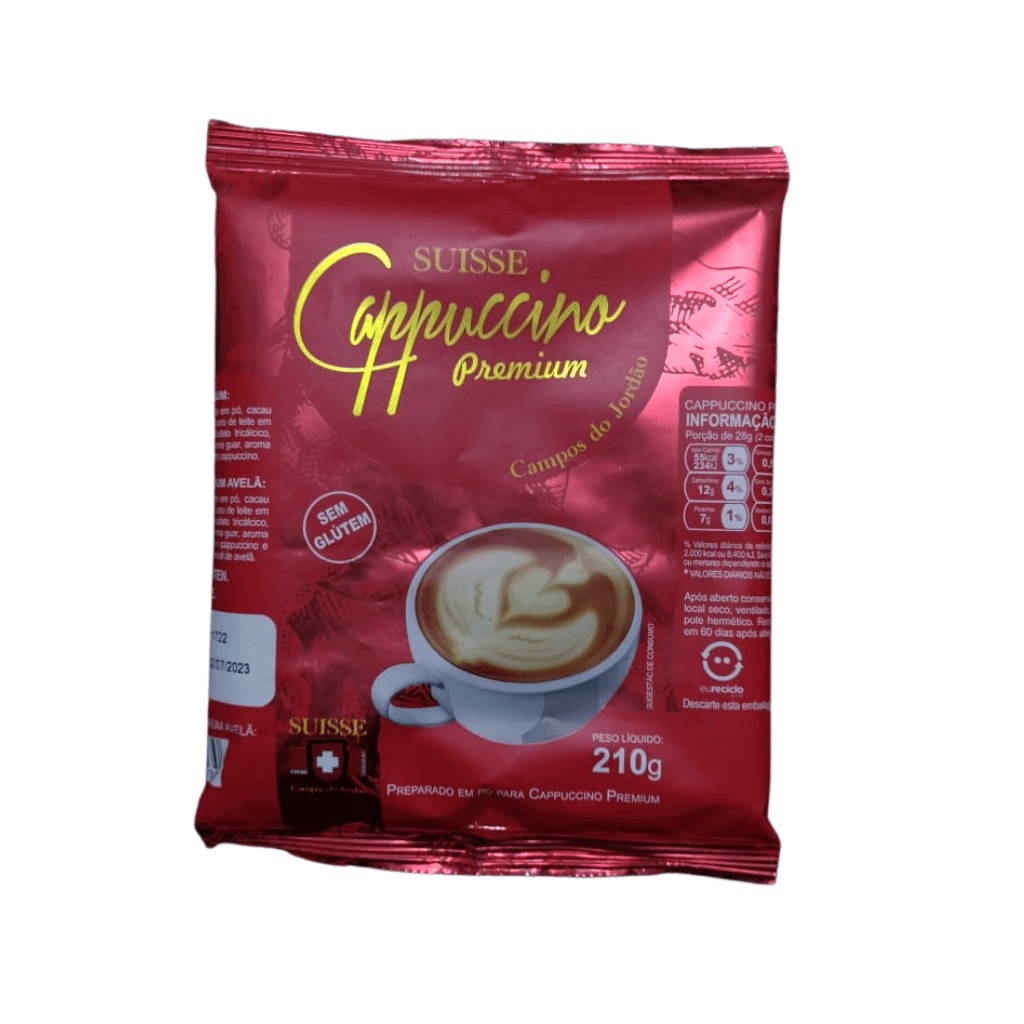 Cappuccino Premium Suisse Chocolat 210g | Shopee Brasil