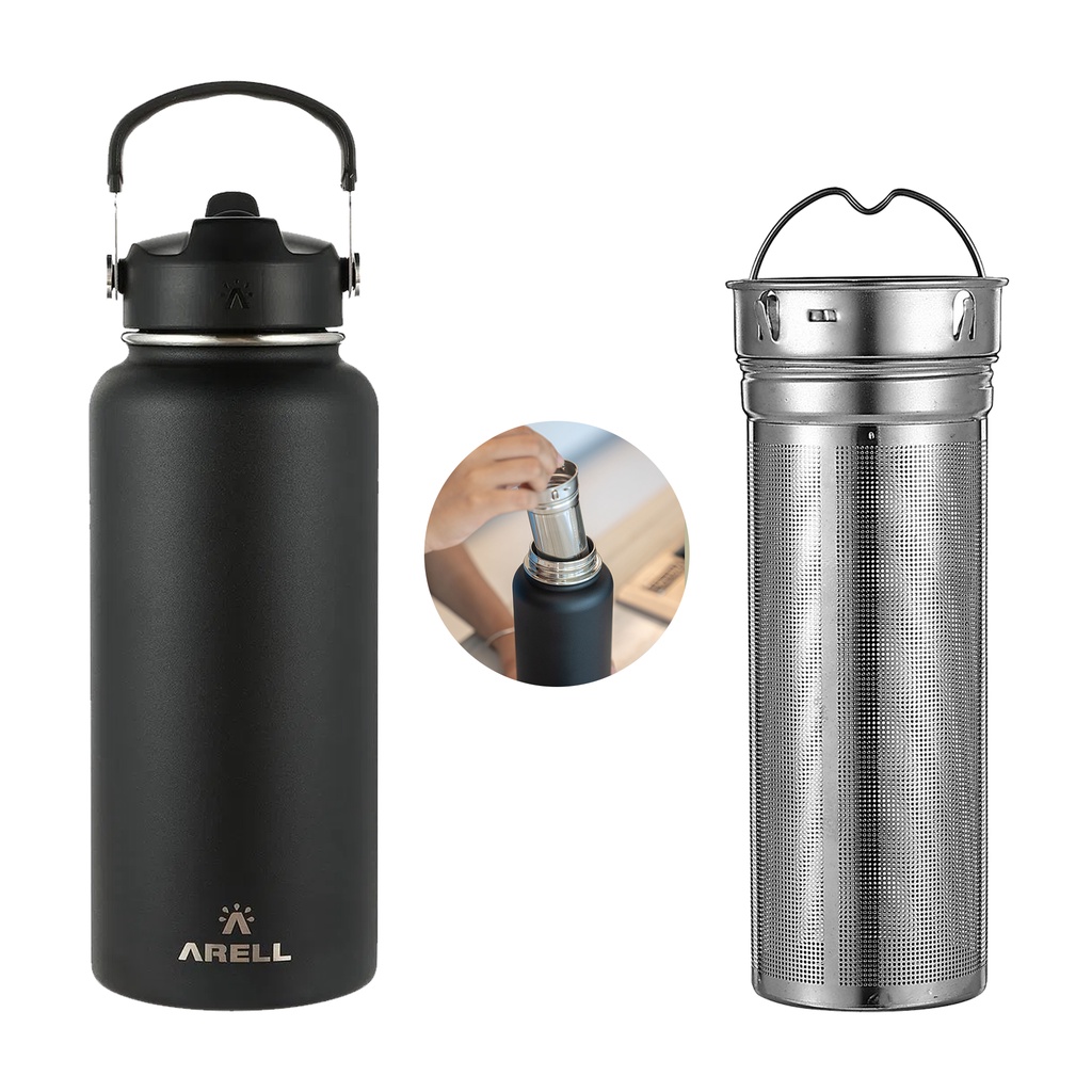 Garrafa Térmica Arell Straw Flask 946ml Mais Infusor em Inox | Shopee ...