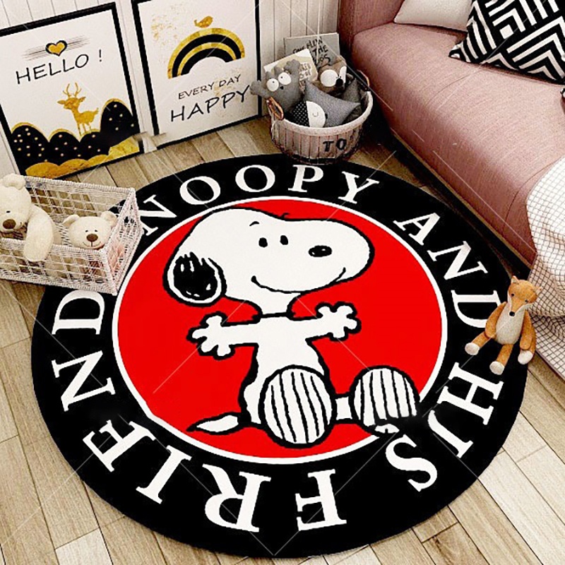 80cm Kawaii Snoopy Cartoon Carpete Fofo Para Quarto De Crianças Tapete ...