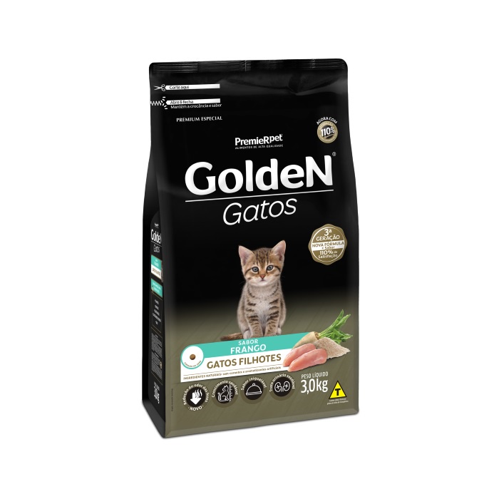 Golden Gatos Filhotes - Sabor Frango 3kg [PremieRpet] | Shopee Brasil