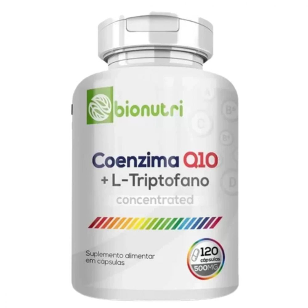 Bionutri Coenzima Q10+ L- Triptofano 120 Cáps 500mg Cada | Shopee Brasil