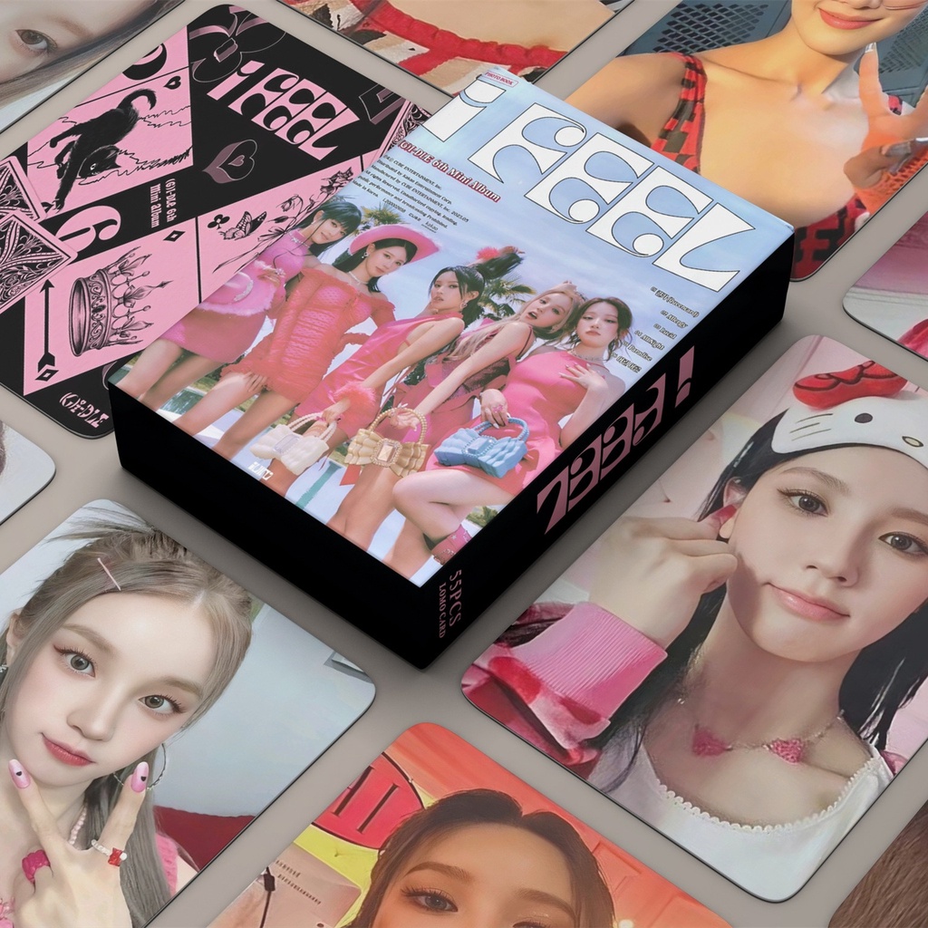 55pcs/box (G)I-DLE Album I FEEL Photocards QUEENCARD Lomo Cards GIDLE Kpop Postcards Collection ...