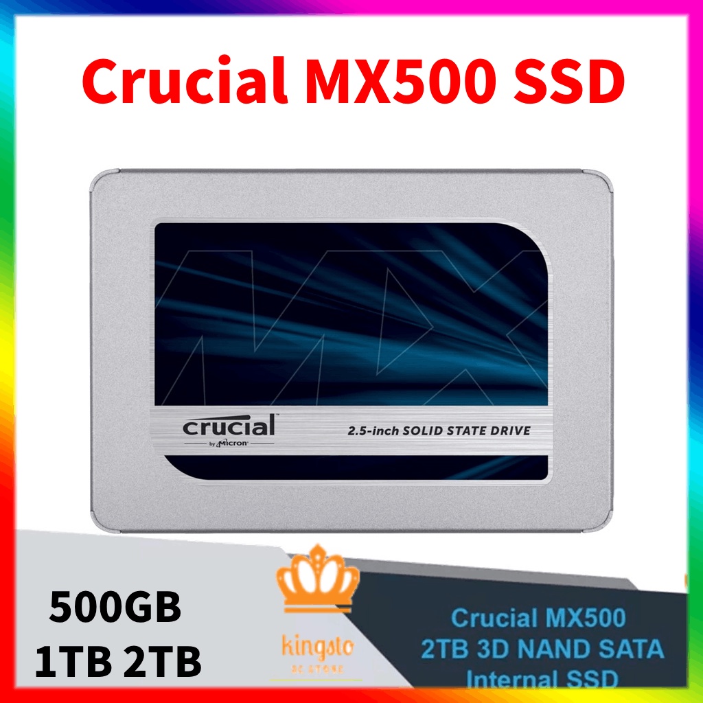 Unidade Crucial SATA MX500 SSD 2.5 " SATA3 (500GB/1TB/2TB) - Corre Que Ta Baratinho