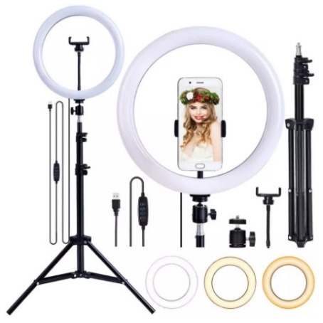 Ring Light Led Iluminador 26cm 10 Polegadas Completo 2,1m Tripé 210cm Ring 10Polegadas | Shopee ...