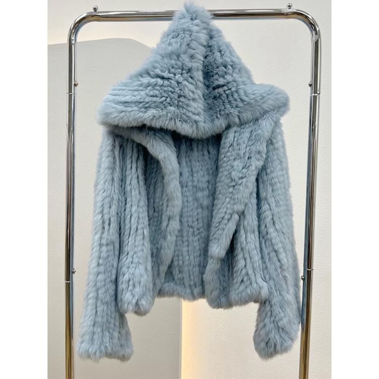 Casaco de pele de coelho real para mulheres, jaqueta de pele 100% natural solta, roupa de ...