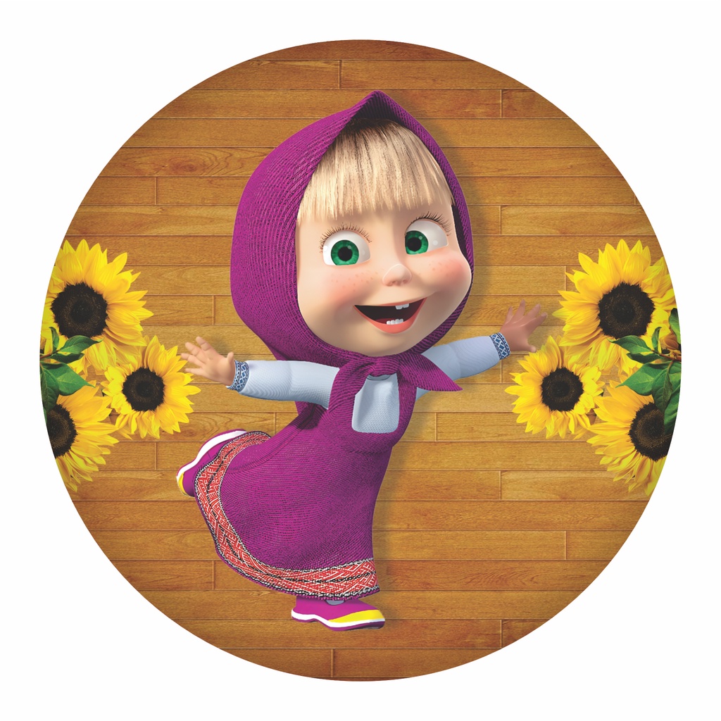 Painel Festa Redondo Sublimado 3d Tecido C/elástico 1,5 Diam Masha e o Urso | Shopee Brasil