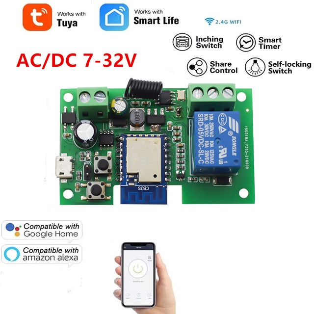 Módulo Relé Tuya Wifi Pulso 5v 12v Rf433mhz App Smart Life | Shopee Brasil
