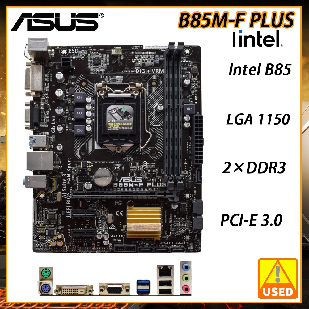 Placa-mãe Asus B85M-F plus 1150 ddr3 intel b85 16gb micro atx pci-e x16 ...