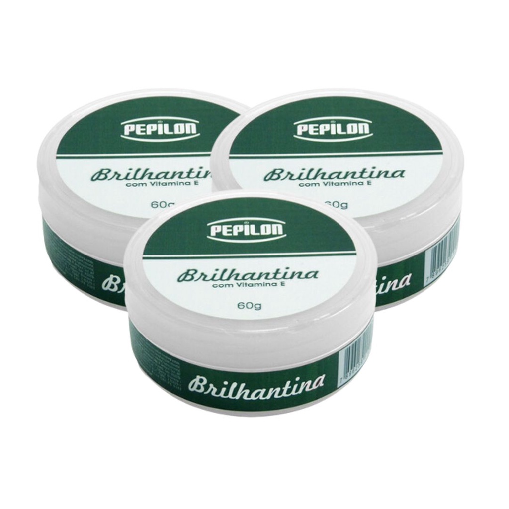 Kit 3 Pomada Modeladora Para O Cabelo Fixação Vitamina E Brilhantina ...