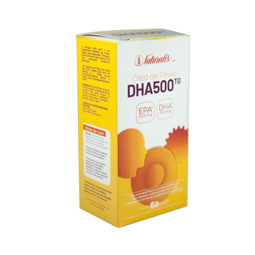 Omega-3 DHA 500 Naturalis Alta Concentração em DHA 60 Cápsulas | Shopee ...
