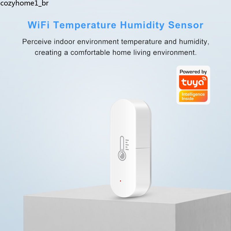 Tuya Wifi Sensor Inteligente De Temperatura E Umidade Funciona Com Alexa Google Home | Shopee Brasil