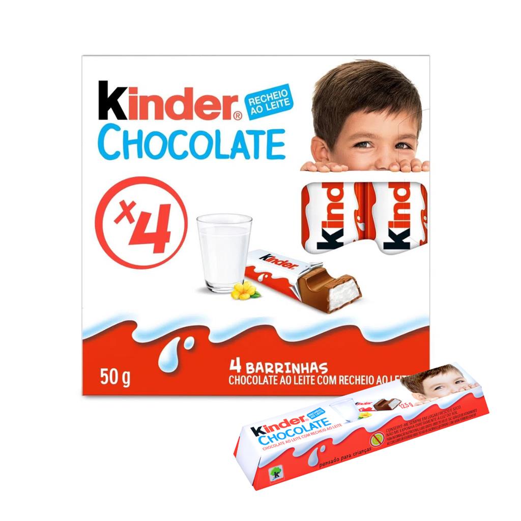 Chocolate Kinder Pacote 4 Barrinhas | Shopee Brasil