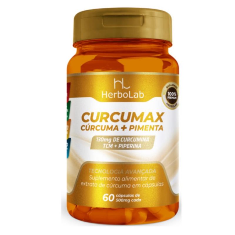Curcumax Cúrcuma + Pimenta 60 cápsulas 500mg Natural Caps | Shopee Brasil